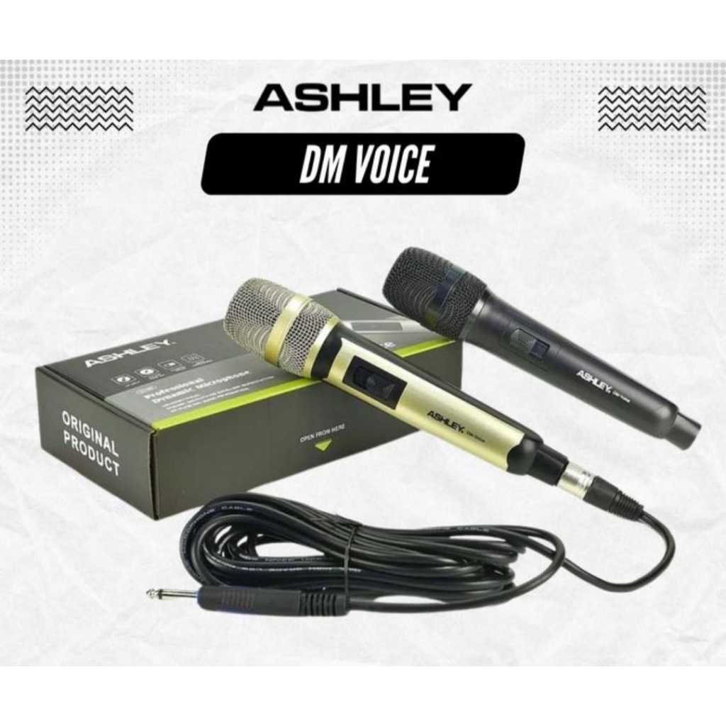 Jual Mic Kabel ASHLEY DM-VOICE/ORIGINAL Hitam/Champ Mik/Microphone DM ...
