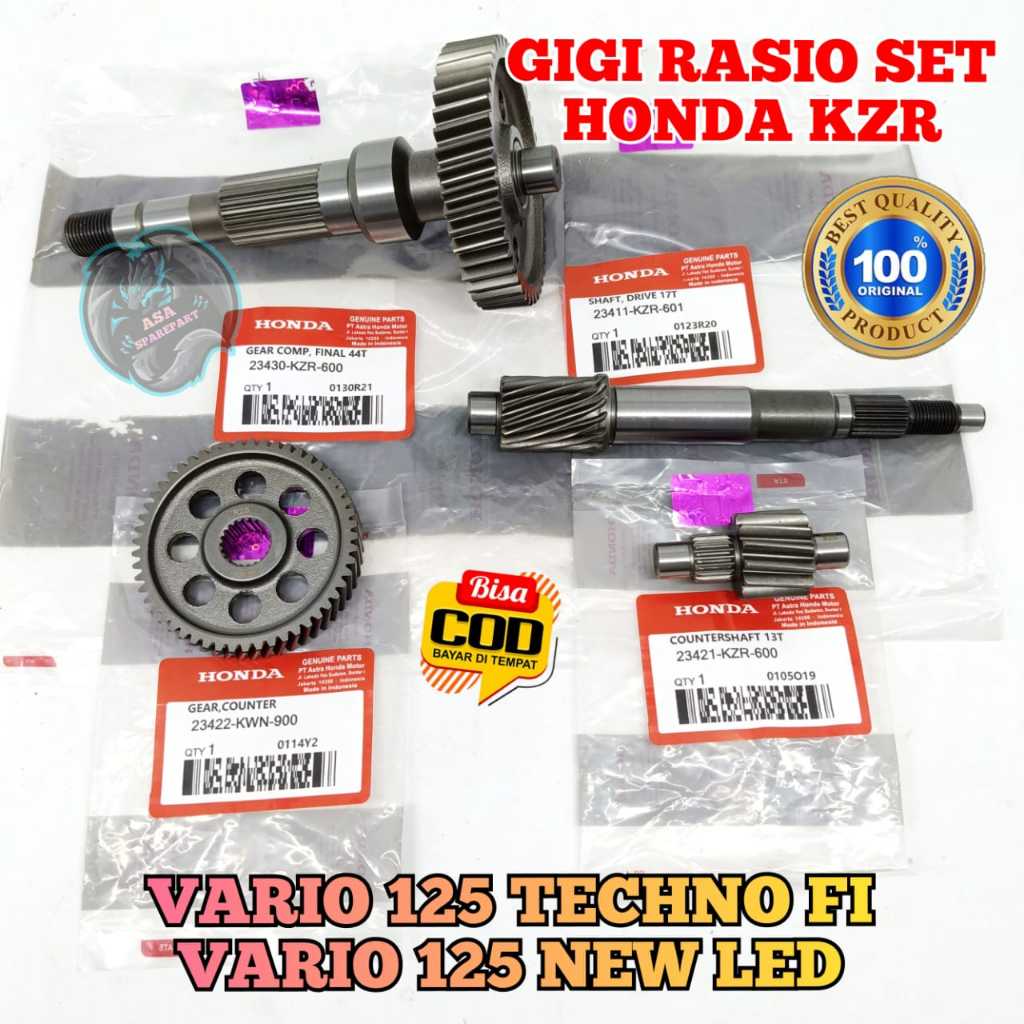 Jual GIGI RASIO SET Kzr ASLI ORIGINAL motor HONDA VARIO125 OLD FI ...