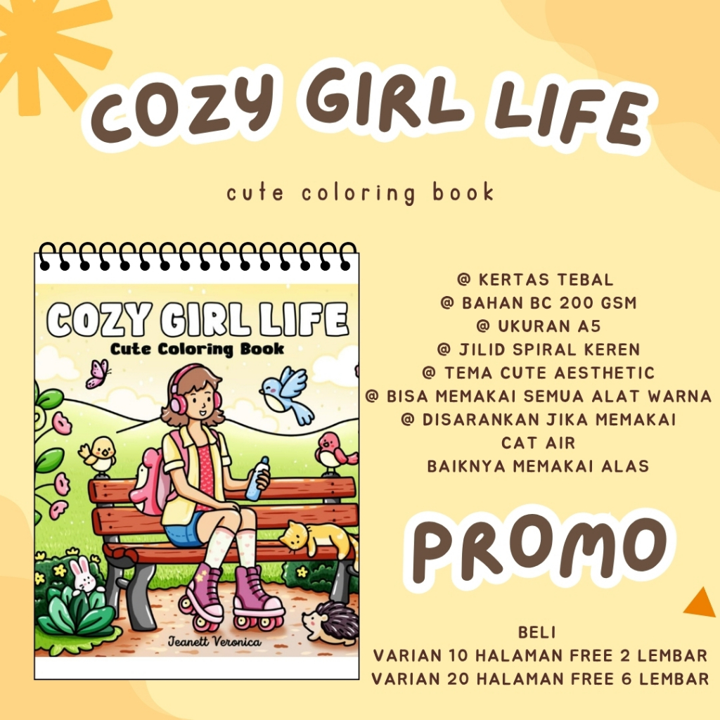 Jual Cozy Girl Life Cute Coloring Book Buku Mewarnai Anak Remaja Dewasa ...