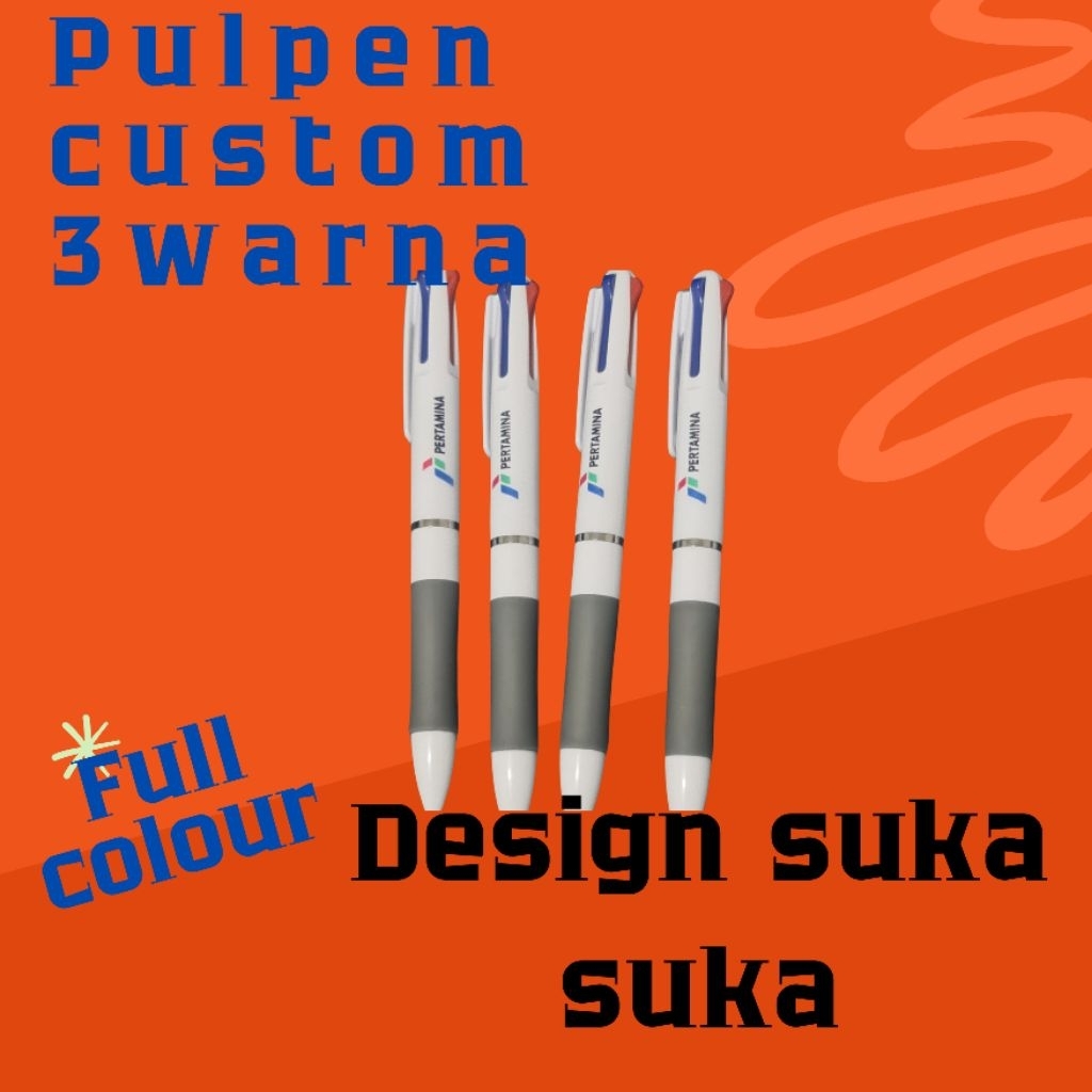 Jual pulpen custom isi 3 warna /pulprn custom logo/pulpen promosi ...
