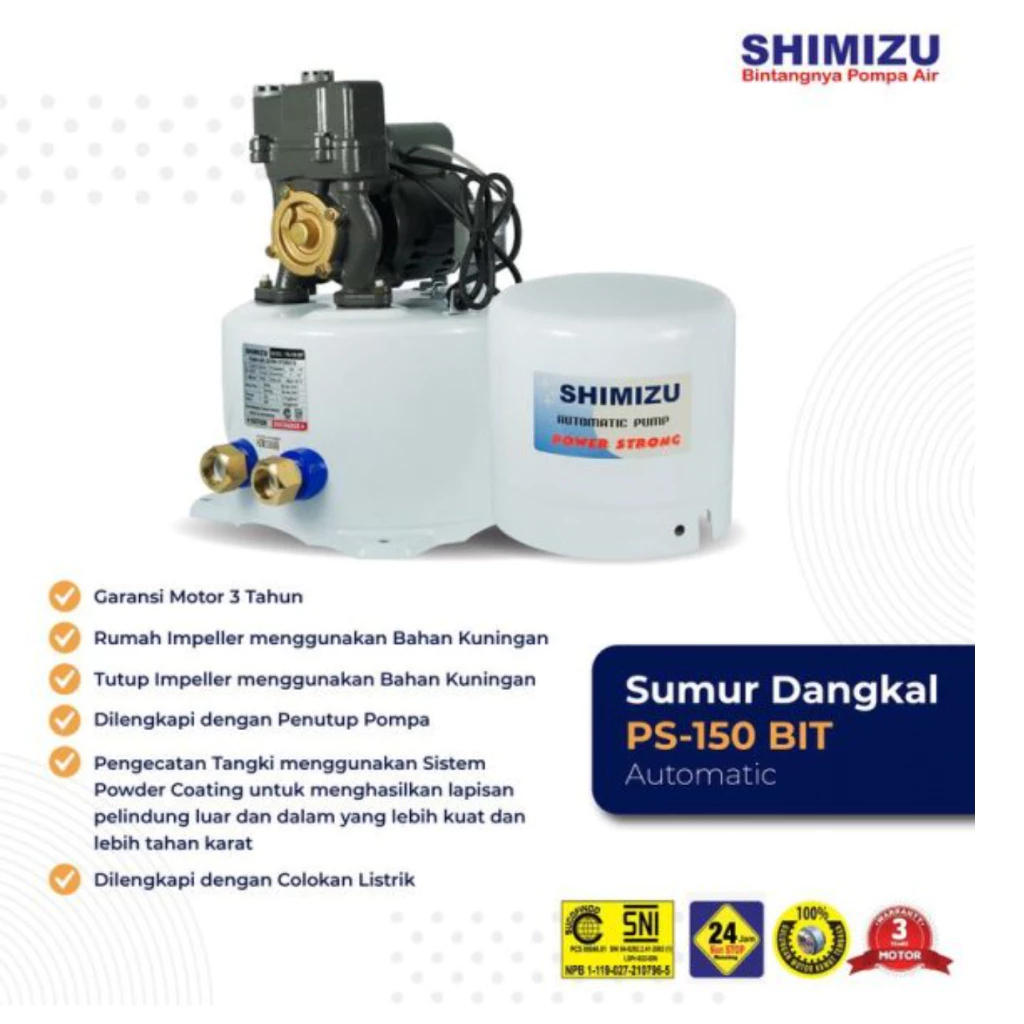 Jual Water Pump Auto Shimizu Pompa Air Sumur PS-150 BIT Pompa Air Shimizu Otomatis Sumur Dangkal ...