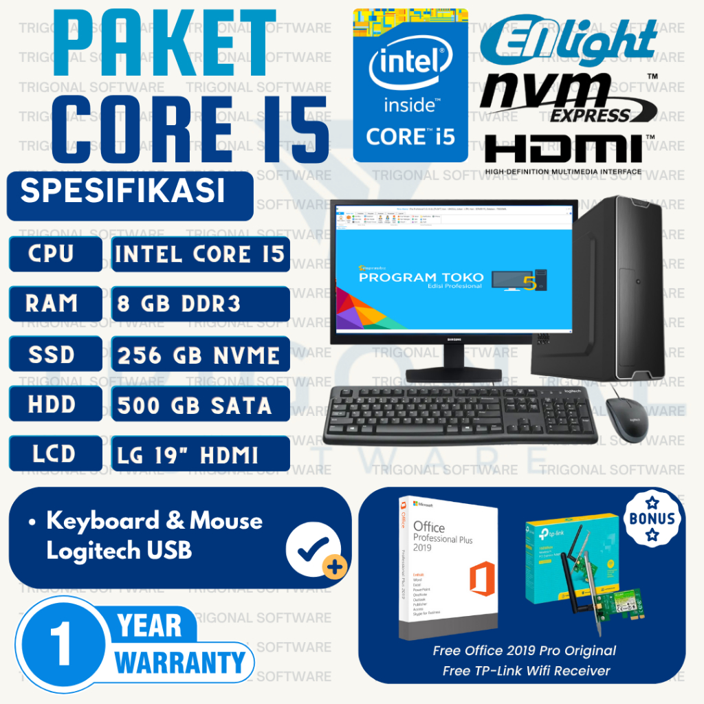 Jual Paket Komputer Intel Core i5 RAM 8GB SSD 256 GB | Shopee Indonesia