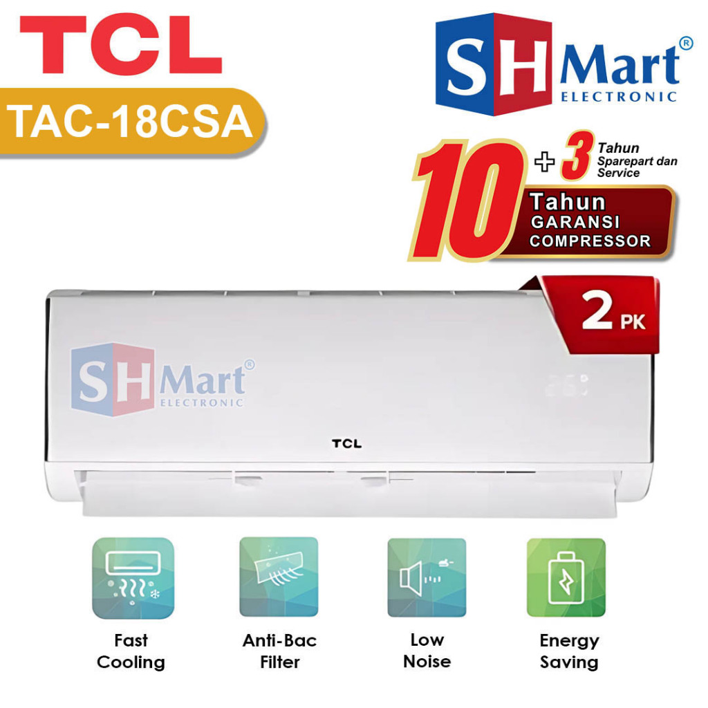 Jual Ac Tcl 2 Pk Standard TAC18CSD / TAC-18CSD/XS R32 Fast Cooling ...