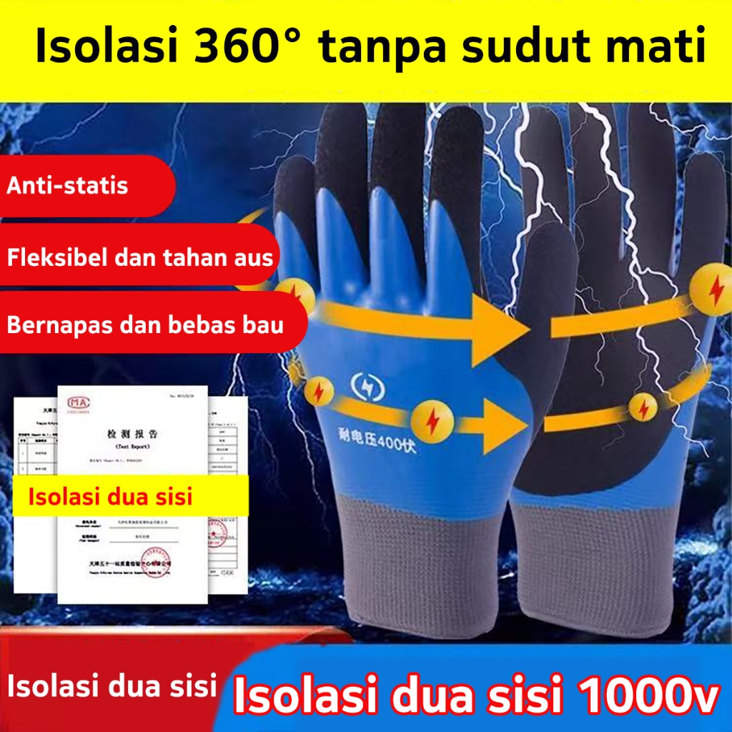 Jual BEST SELLER • 1 Pasang Sarung Tangan Listrik Anti Setrum Class ...