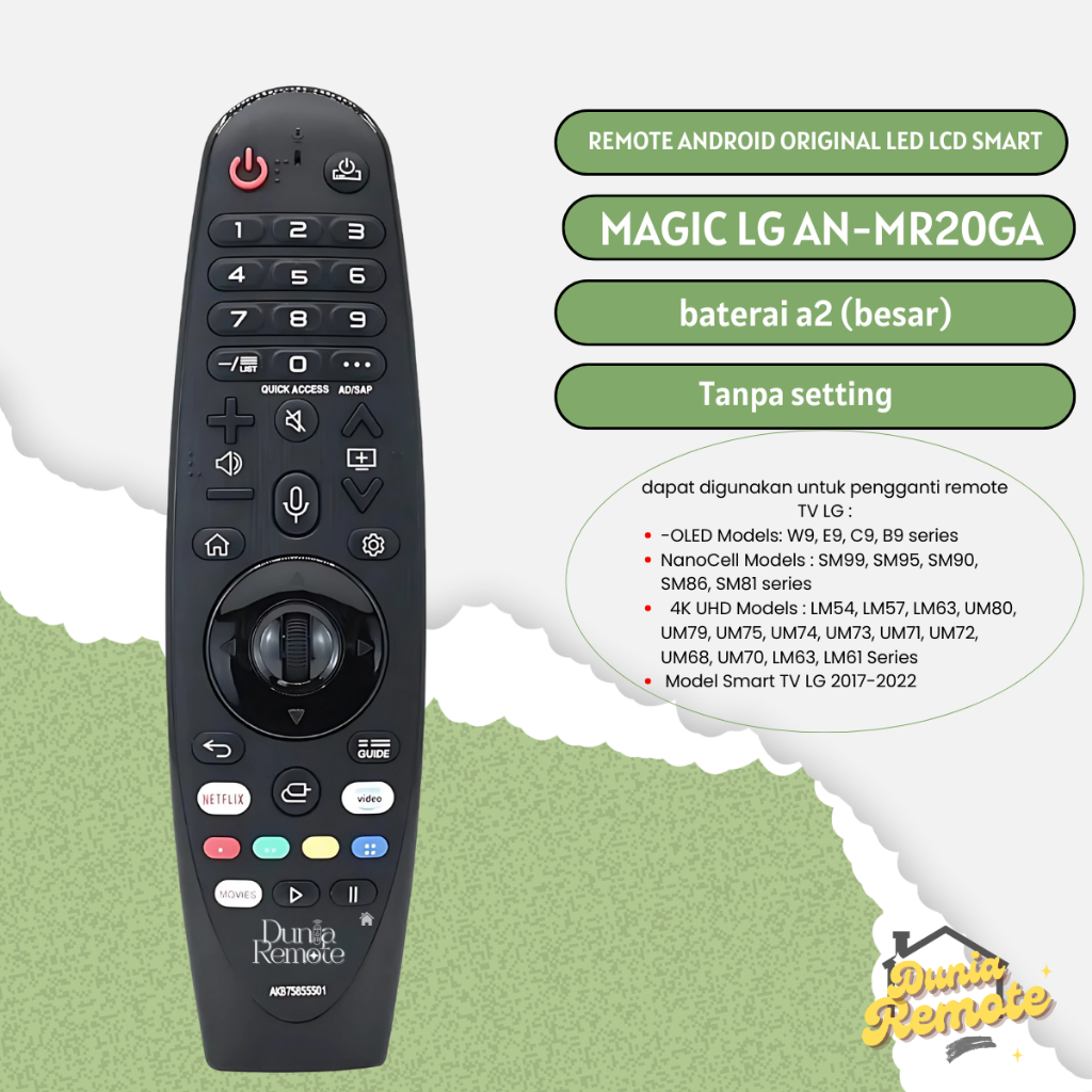 Jual Remote Android Original LG LED LCD Smart Magic TV LG An-MR20GA FOR ...