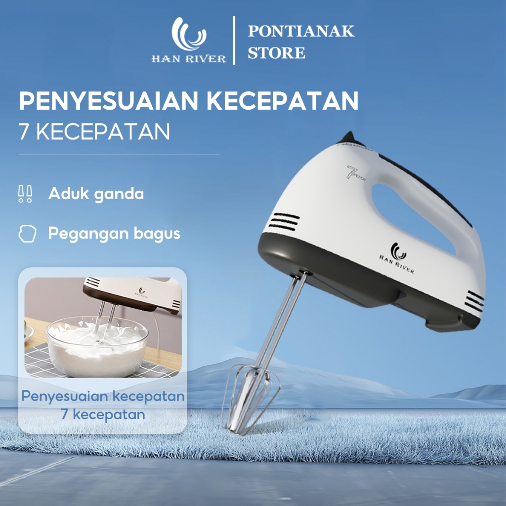 Jual [Pengiriman dari Pontianak]HAN RIVER Mixer Elektrik Hand Mixer 7 ...