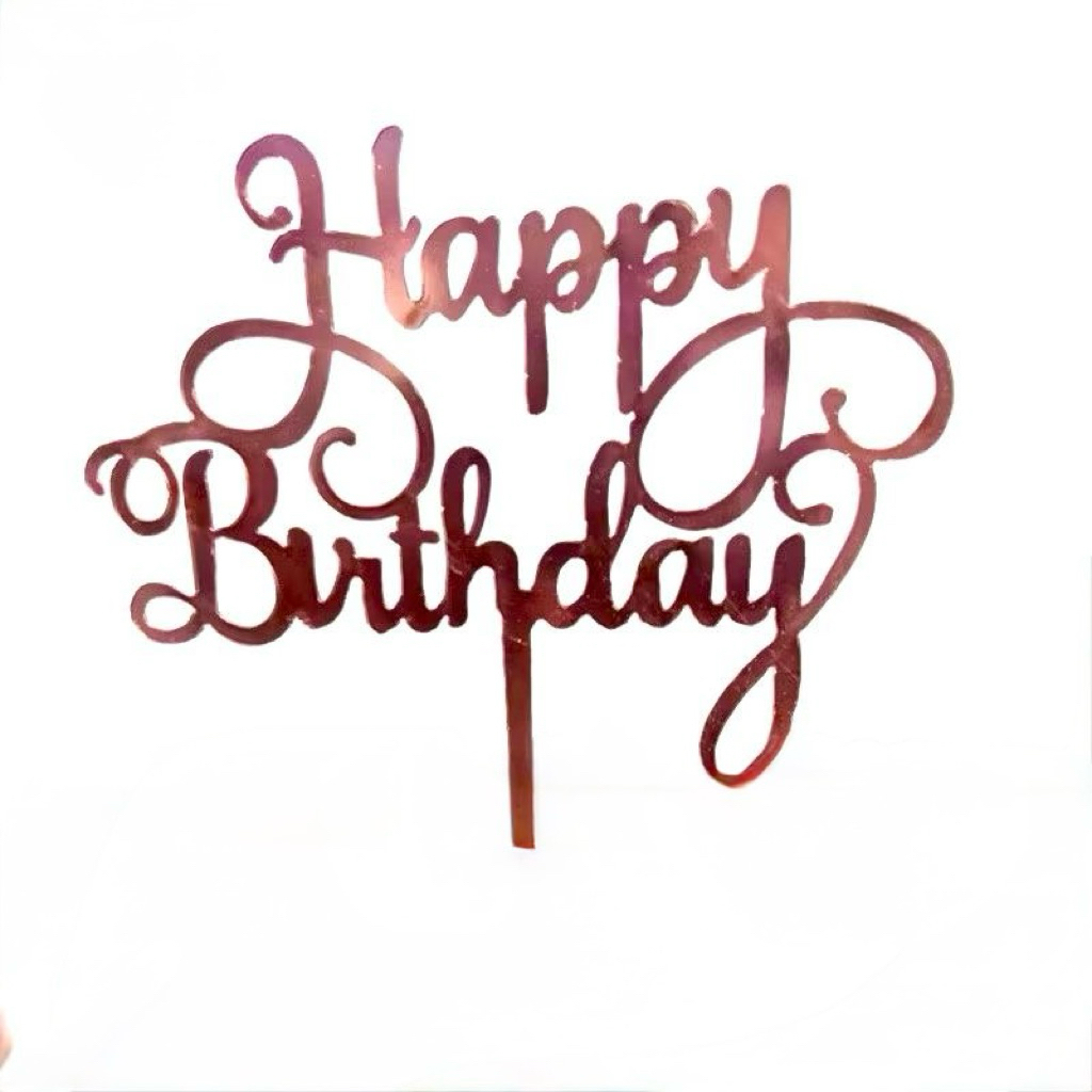 Jual Part 4 Topper akrilik hbd warna pink / akrilik biru topper happy ...