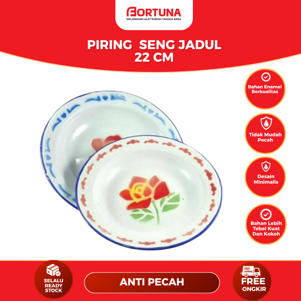 Jual Piring Seng Ukuran 22 cm / Piring Jadul anti Pecah | Shopee Indonesia