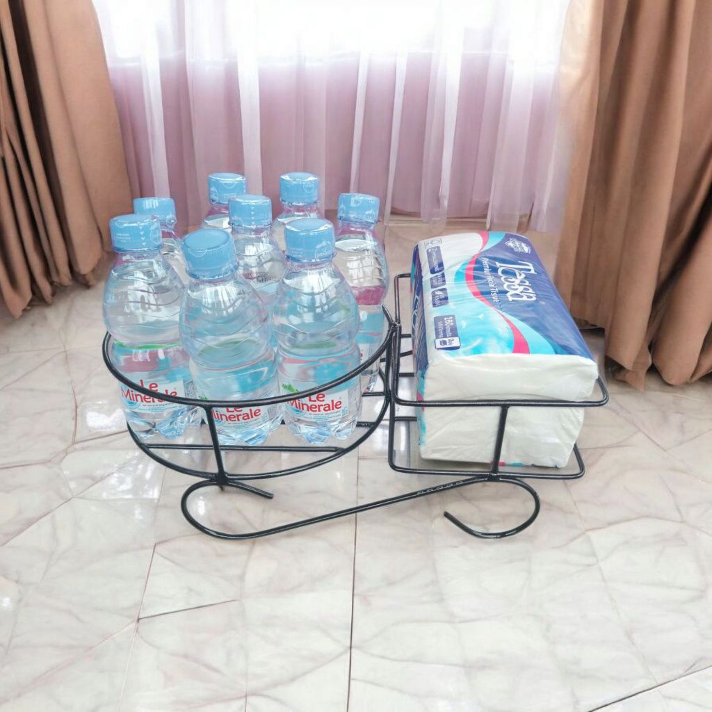 Jual Rak Aqua Botol Minuman Dan Tisu Minimalis Tempat Aqua Susun Mewah ...