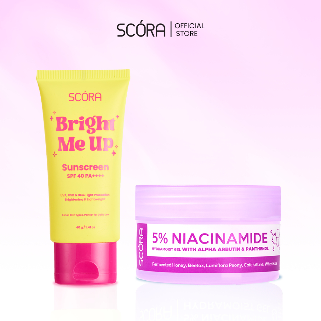 Jual SCORA Bright Me Up Sunscreen 40 Gr + SCORA Moisturizer Gel ...