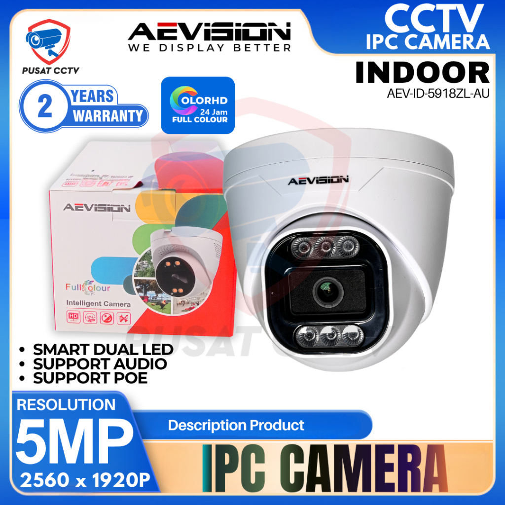 Jual Kamera CCTV Aevision IP Camera 5MP With Audio, Full HD 2560P ...