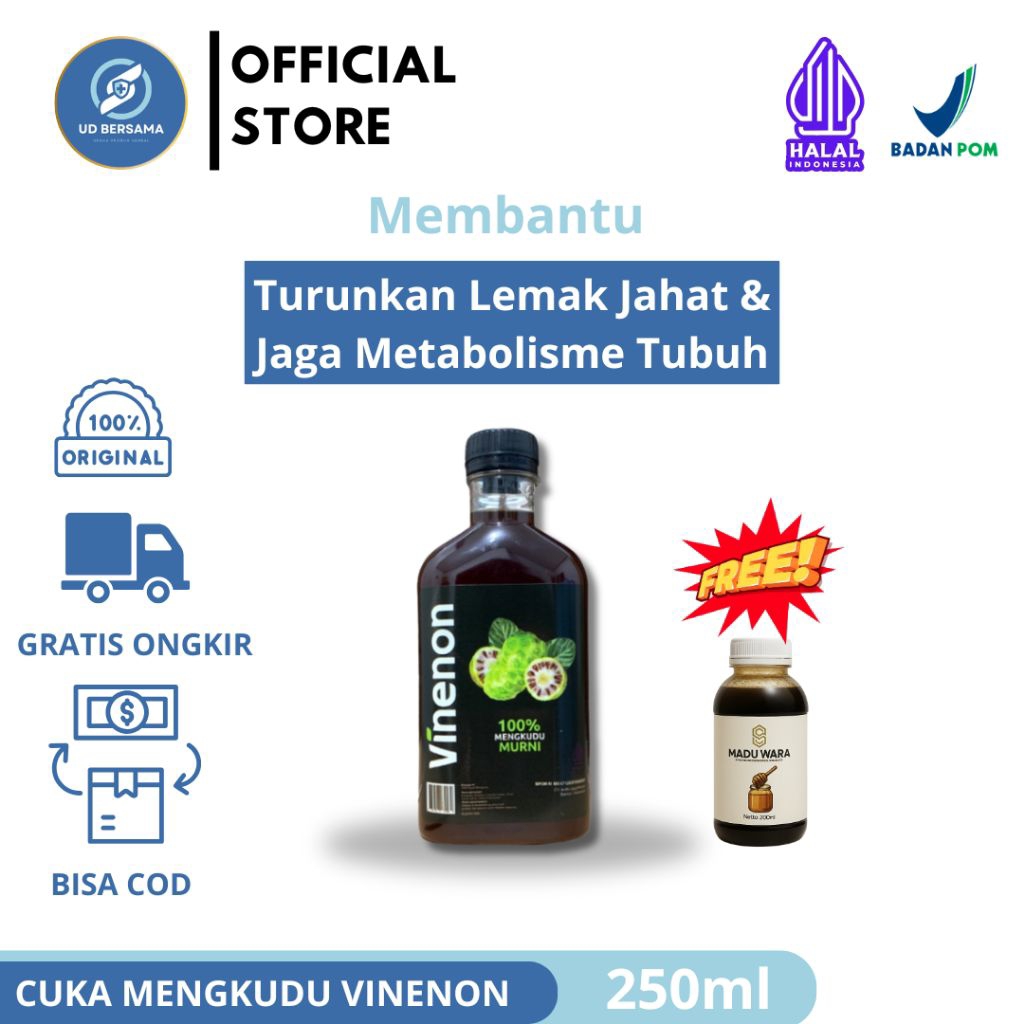 Jual Vinenon Cuka Mengkudu Turunkan Lemak Jahat & Jaga Metabolisme ...