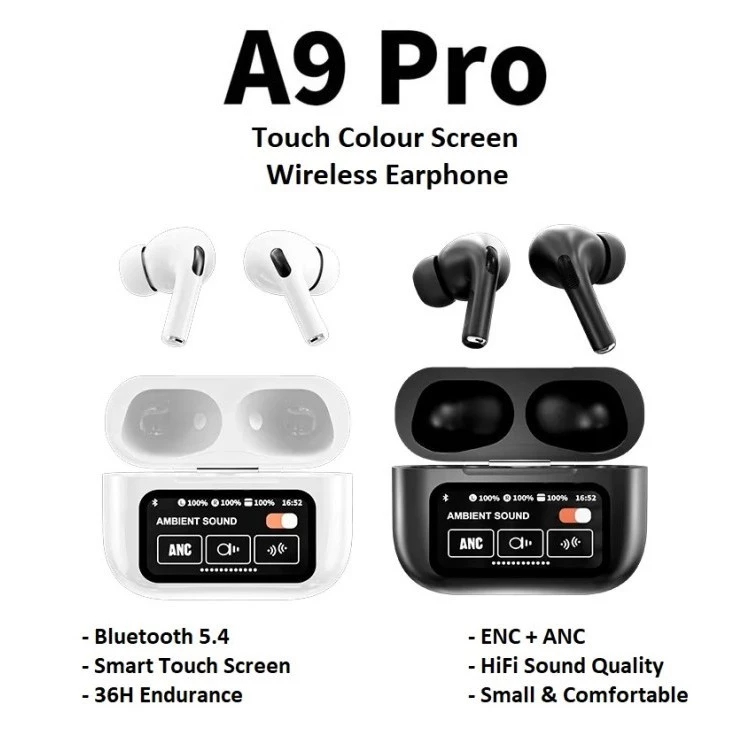 Jual READY A9 PRO ANC/ENC TWS Earphone Headset Bluetooth V5.4 Smart ...