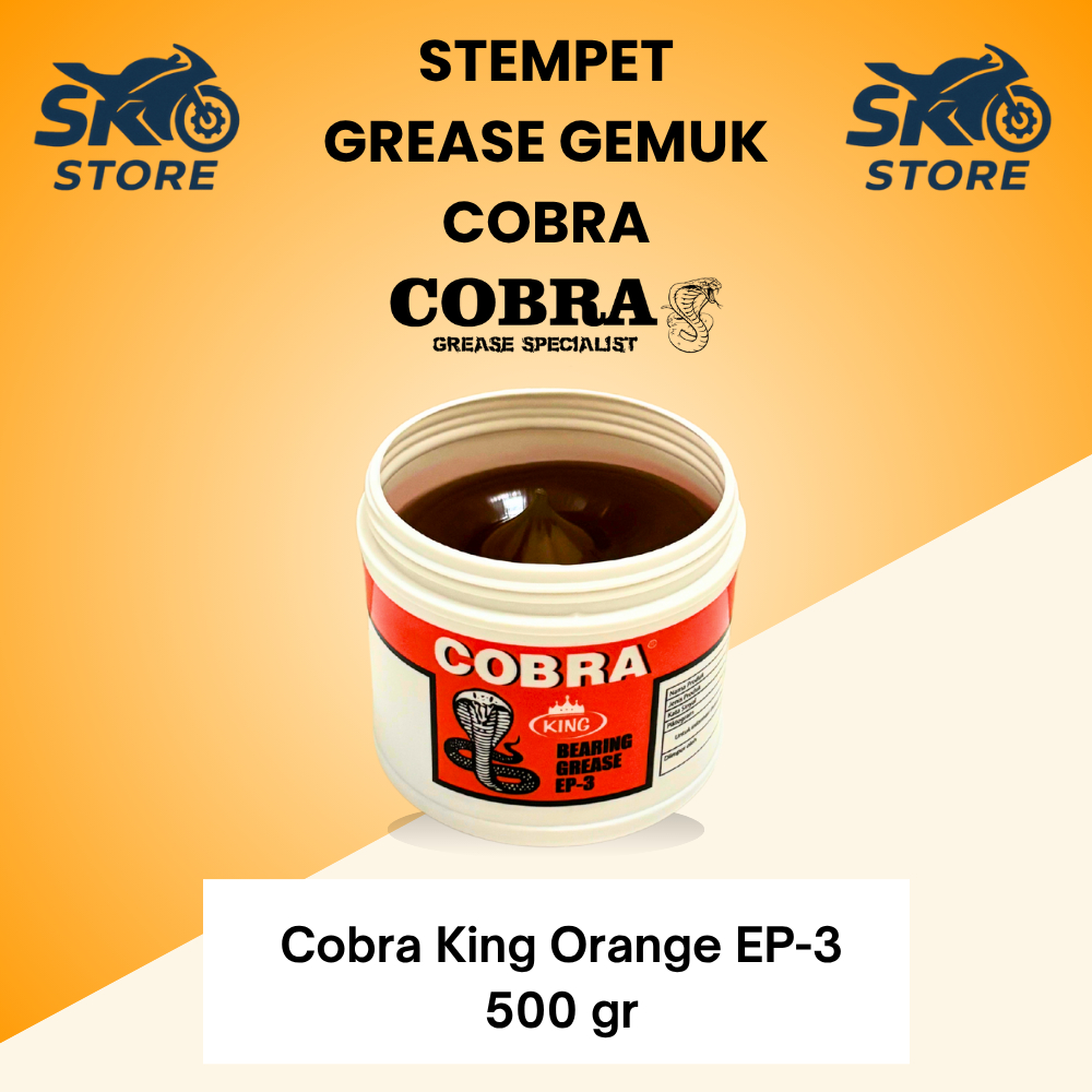 Jual Stempet Grease COBRA KING Orange Oren Bearing Greese EP-3 Gemuk ...