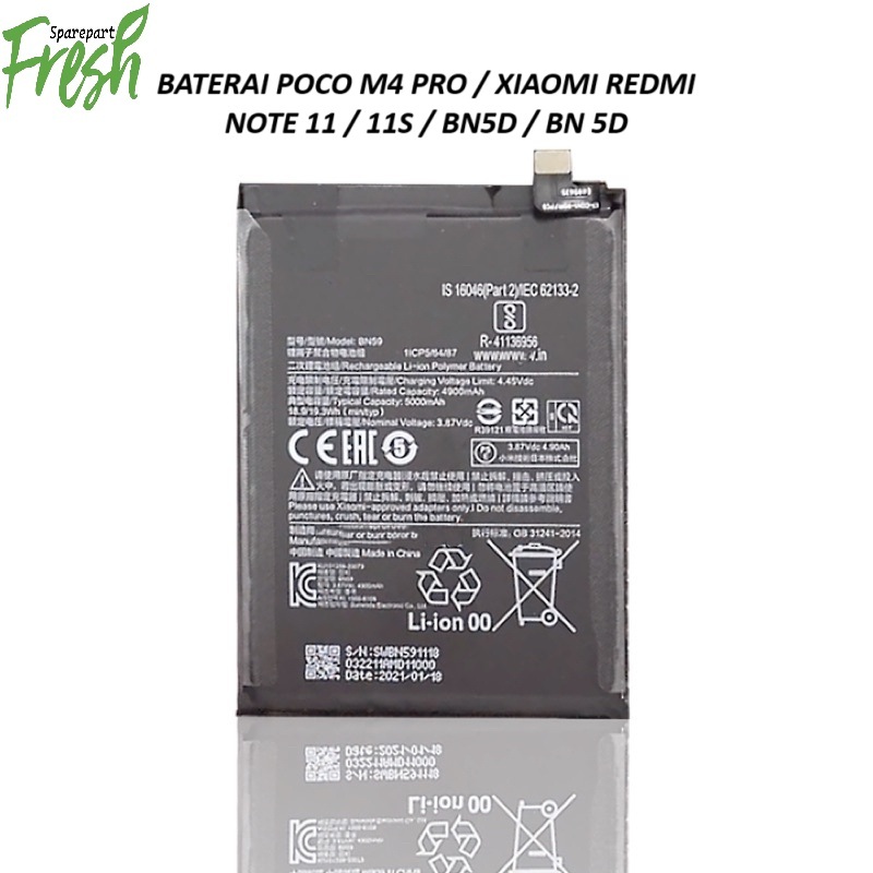 Jual BATERAI POCO M4 PRO / XIAOMI REDMI NOTE 11 / 11S / BN5D / BN 5D ...
