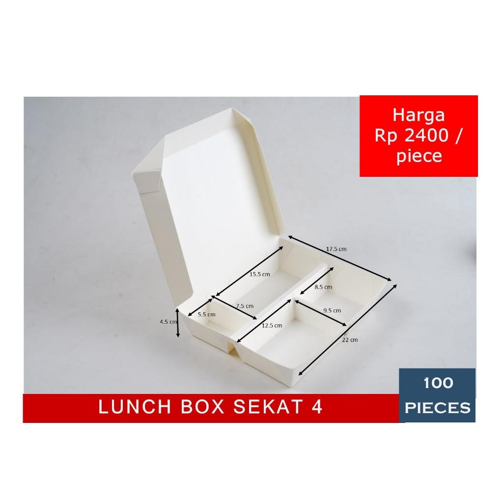 Jual Paper Lunch Box Sekat 4 Ivory Tebal Laminasi Luar & Dalam Kotak ...