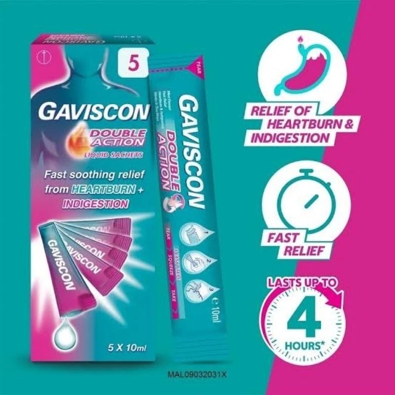 Jual Gaviscon Double Action Liquid Sachets 5 x 10 ml / Obat Asam ...