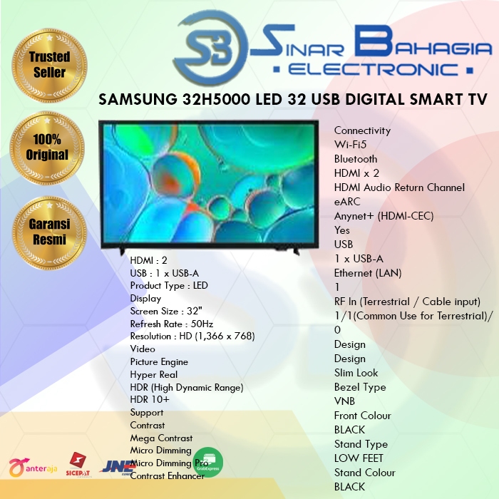 Jual SAMSUNG UA-32H5000FK LED 32 USB DIGITAL SMART TV (NEW) | Shopee ...