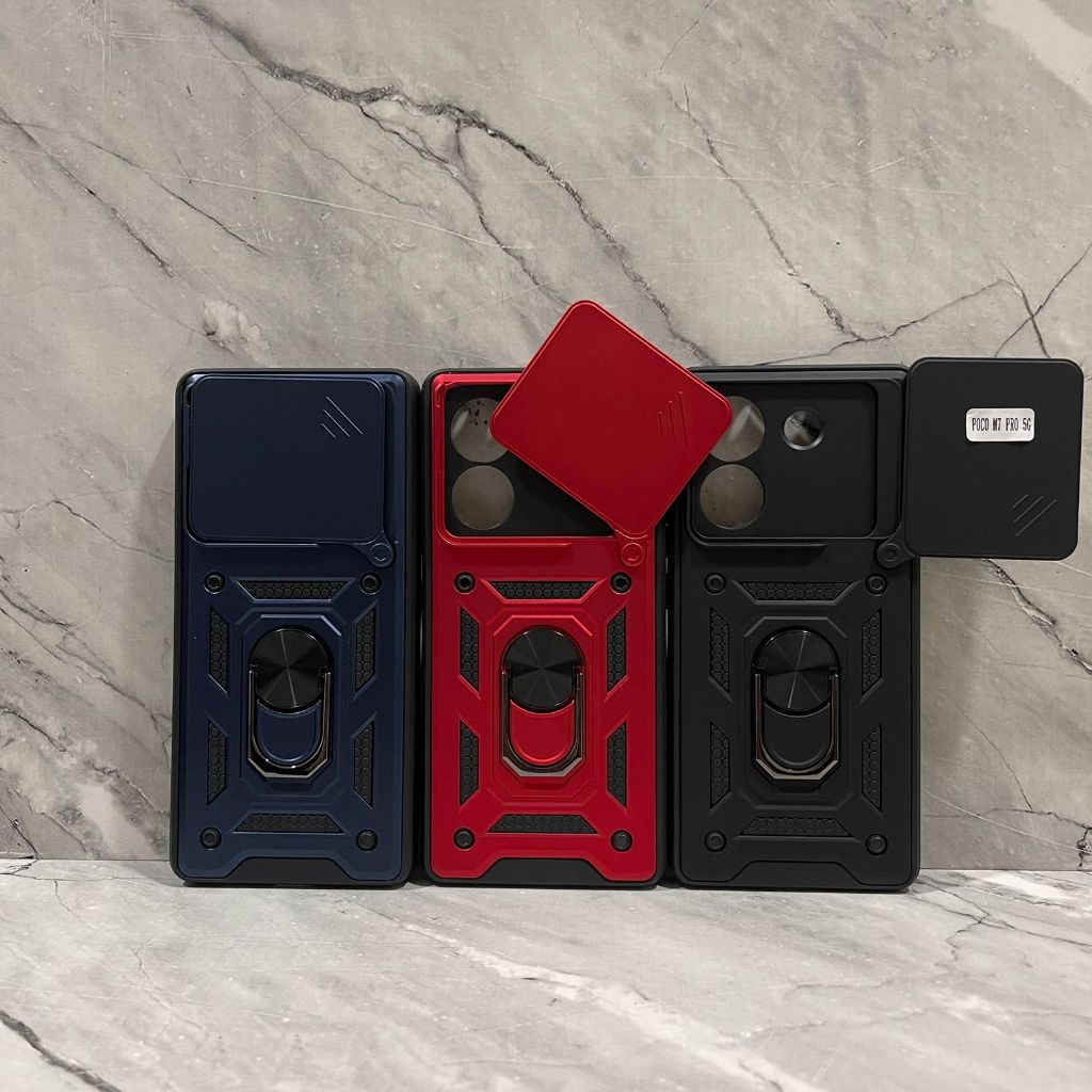 Jual Case Armor Transformer Slide + Ring Xiaomi Poco C85 Poco M6 4G ...