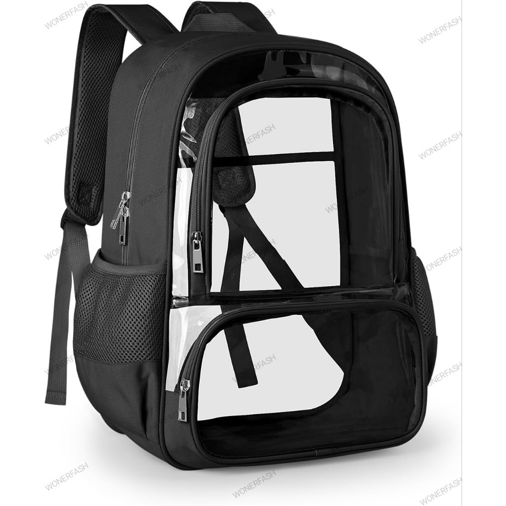 Jual Backpack Porsea Black Transparan, Tas Ransel Transparan dari Kain ...