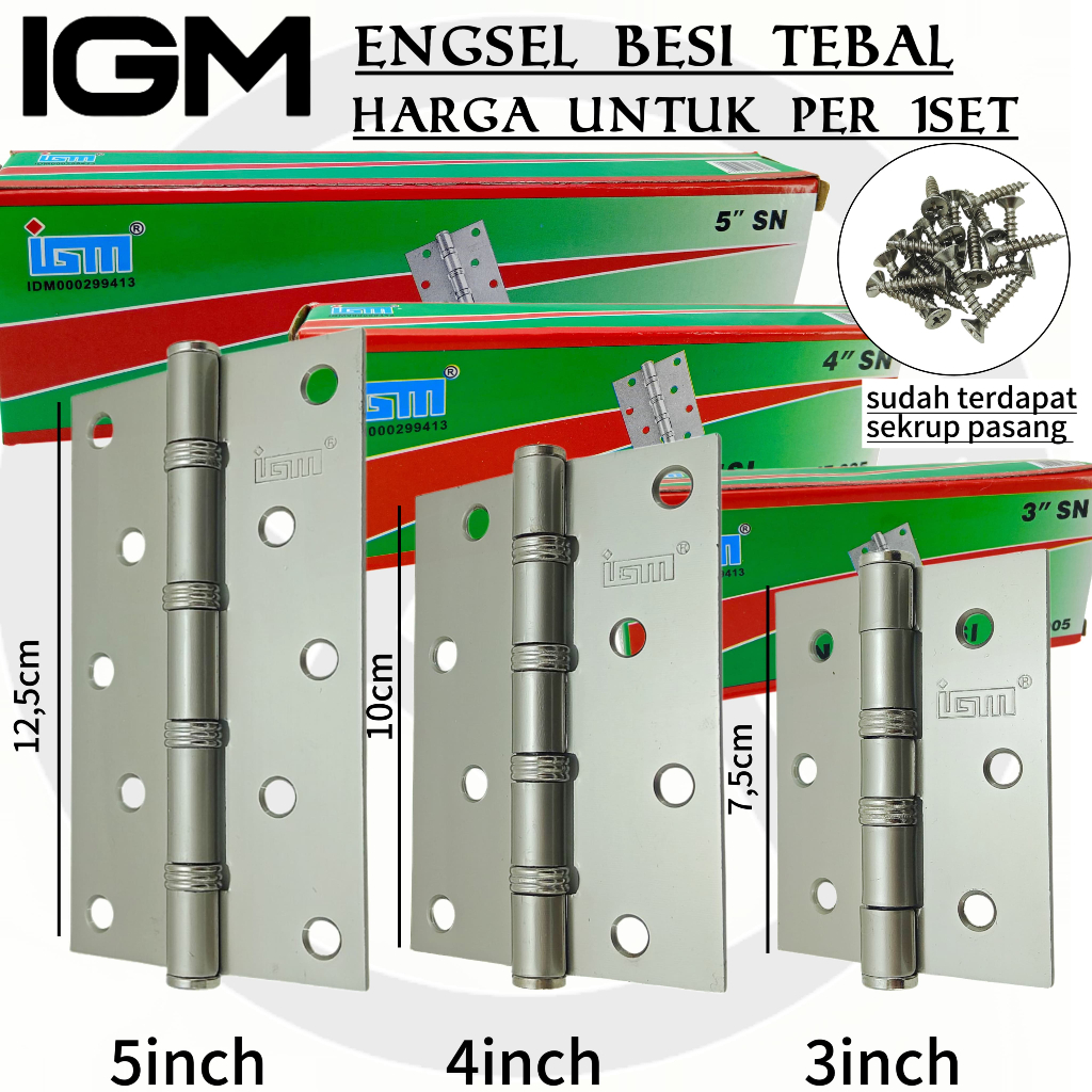 Jual IGM/ Engsel tebal/engsel pintu, engsel jendela, engsel 3 inch ...