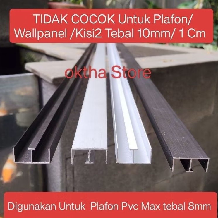 Jual List Aluminium 2 Jalur Bentuk M or E /List Rell M Aluminium 2 ...