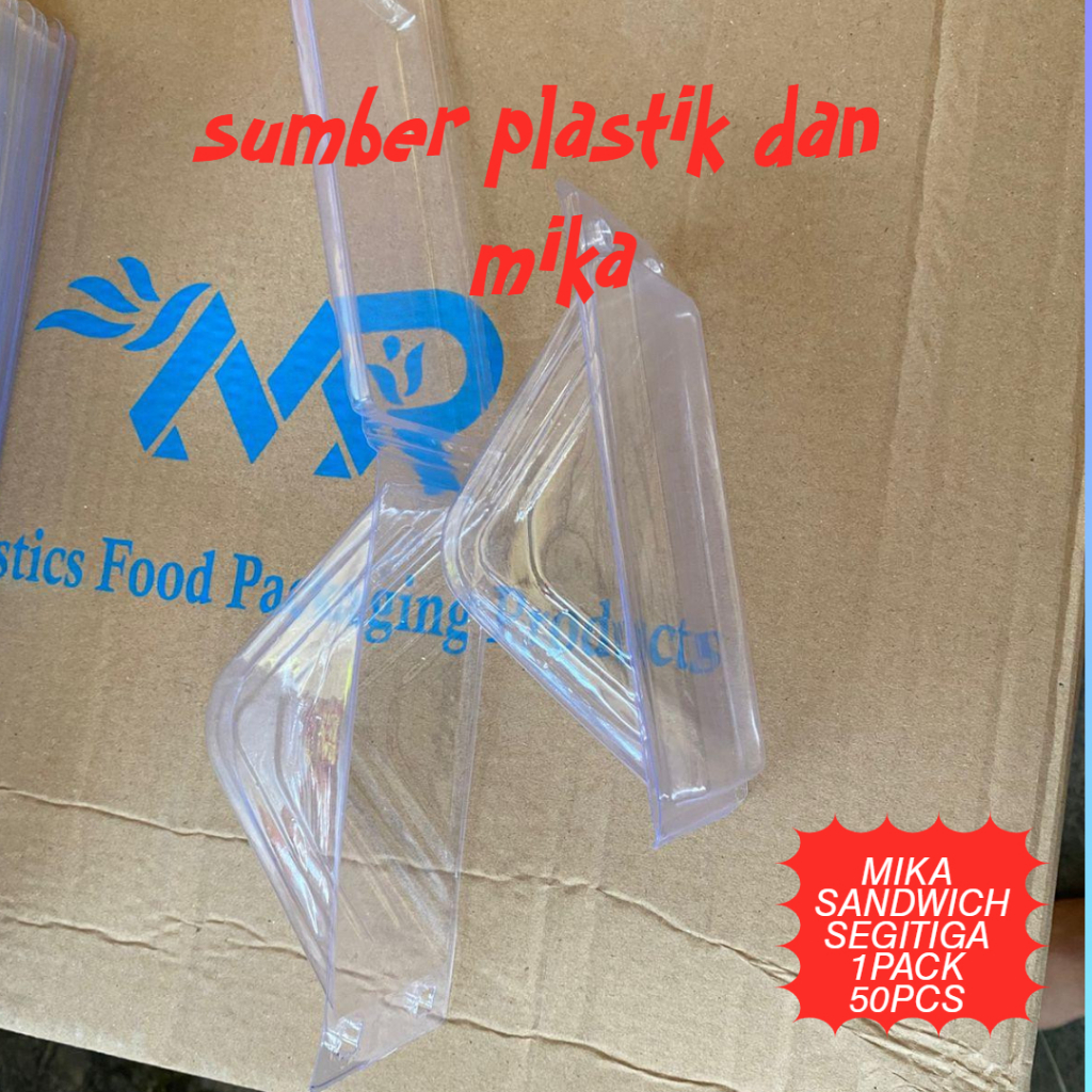 Jual [ 1karton 600pcs ] Mika Plastik Segitiga Sandwich Sando Roti Fruit ...