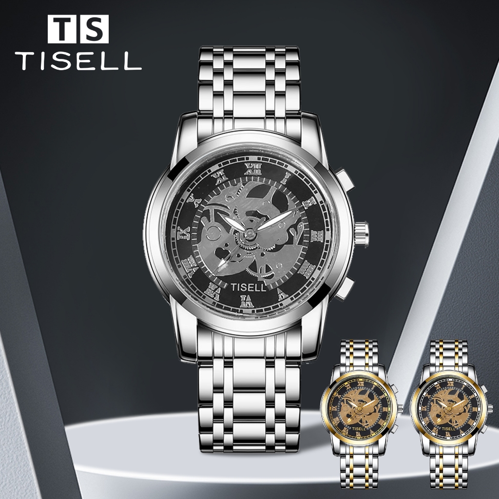 Jual Tisell Jam Tangan Pria Bisnis Model Skeleton Jam Tangan Pria Mewah ...