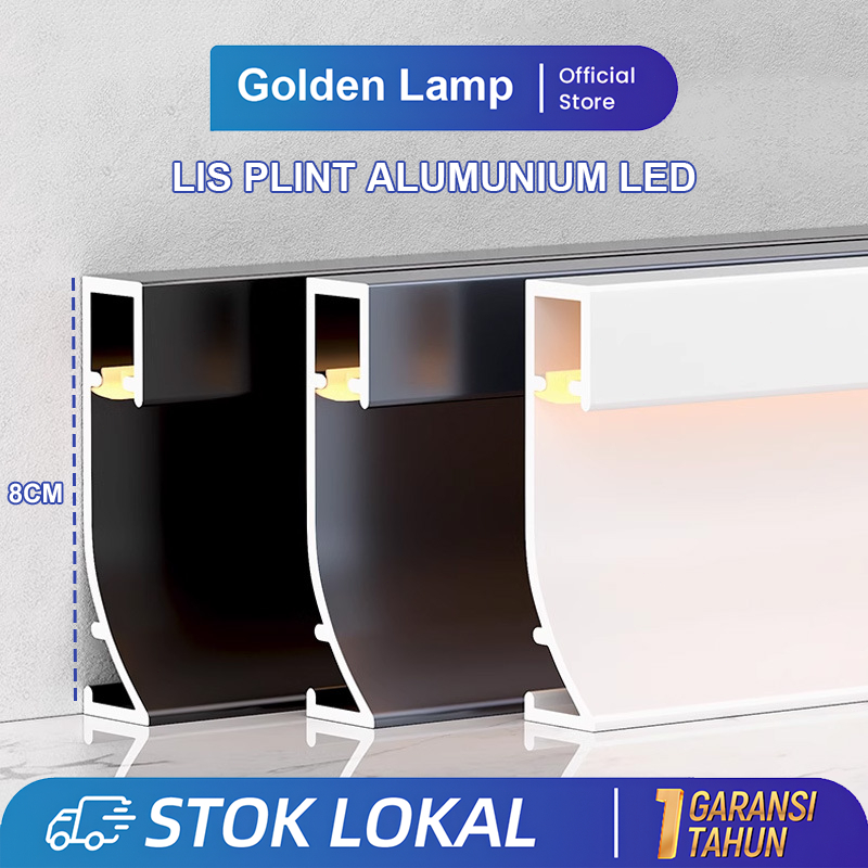 Jual LIS PLINT ALUMUNIUM LED (8CM)/PANEL LAMPU LED ALUMINIUM/FLOOR ...