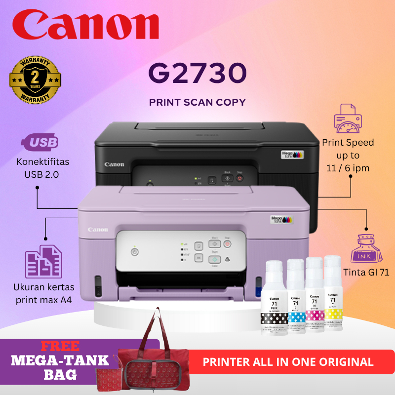 Jual Printer Canon Pixma G2770 / G2730 (Print, Scan, Copy) Original ...