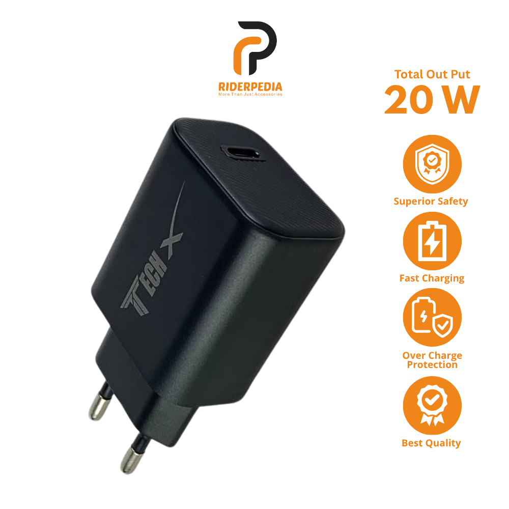 Jual Tech X Adaptor Kepala Charger PD Type-C Daya 20W Support Fast ...