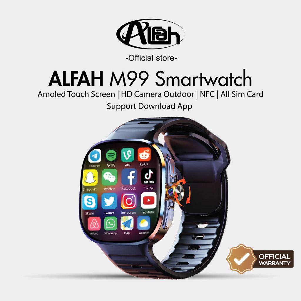 Jual Alfah - Smartwatch M99 4G/5G Amoled display 2,4 inchi simcard 8 ...