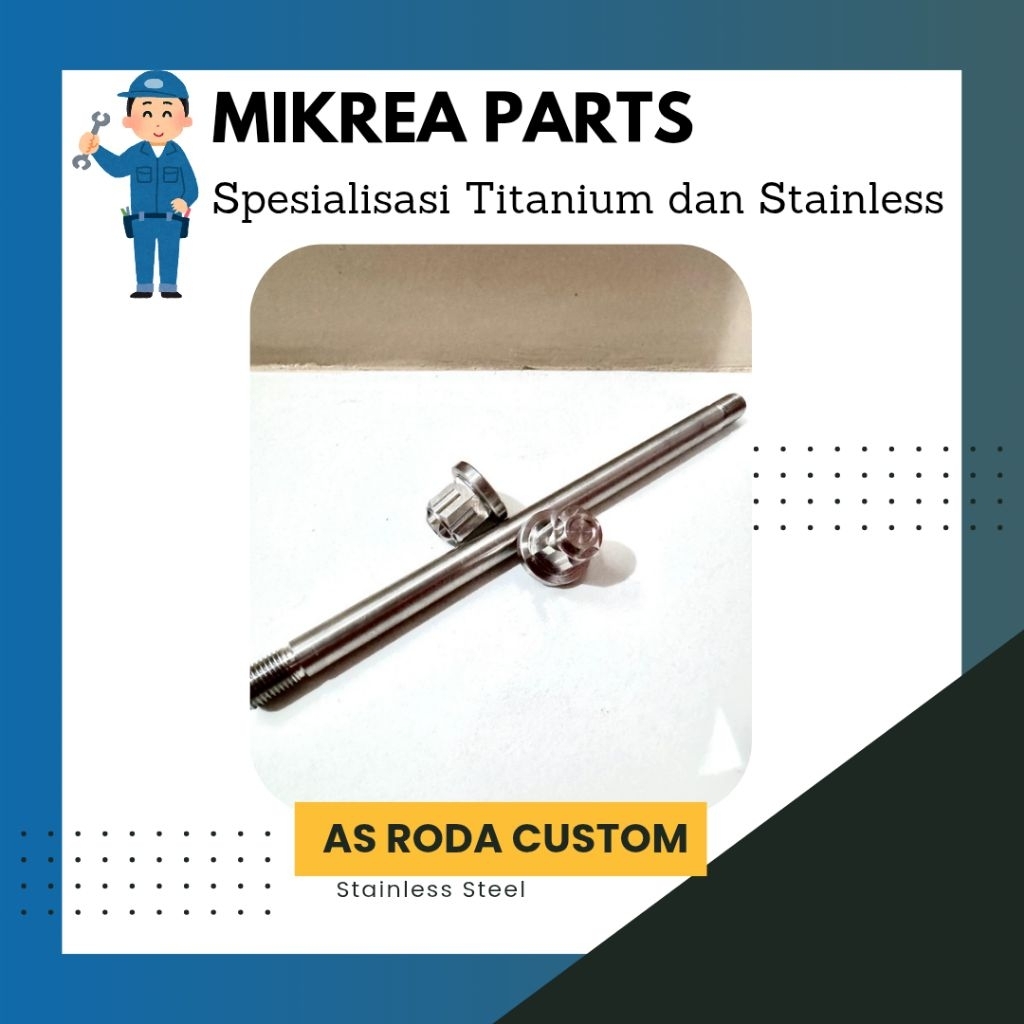 Jual AS RODA MOTOR DEPAN FULL STAINLESS STEEL CUSTOM - MOTOR MATIC ...