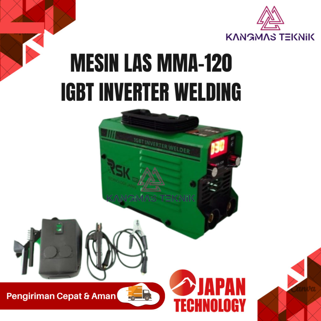 Jual RSK Mesin Las MMA-120 IGBT Inverter Welding 450 Watt Dengan Teknologi Jepang | Shopee Indonesia