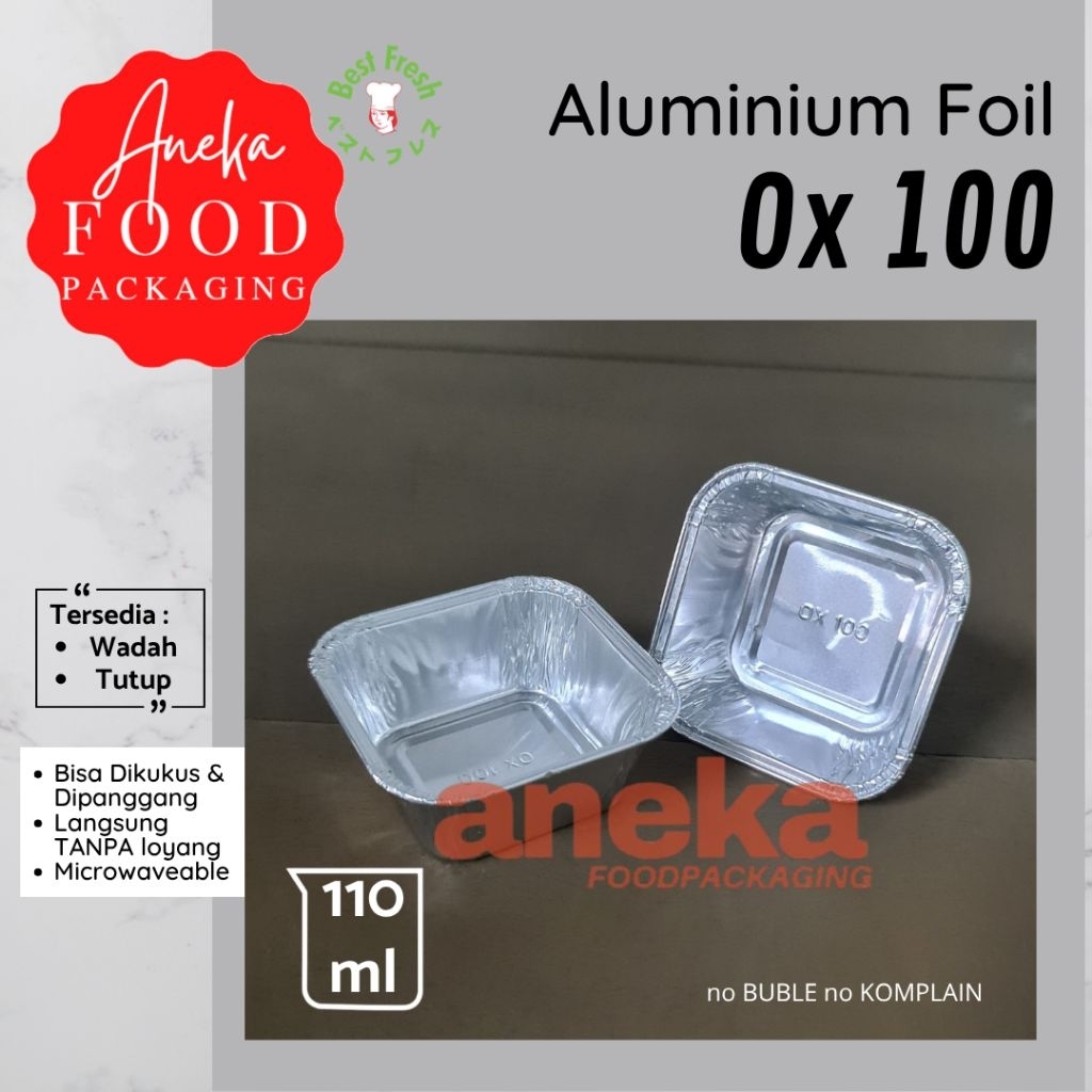 Jual Aluminium OX 100 tray cup BEST FRESH wadah makaroni schotel klapertart brownies bolu roti ...