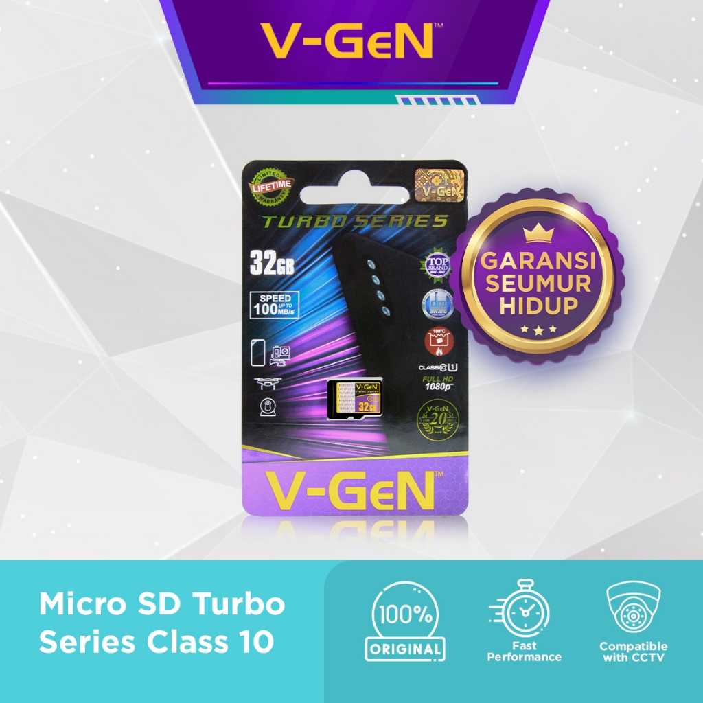 Jual VGEN Micro SD Turbo Series Class 10 100MB/s | Memory Card 256GB ...