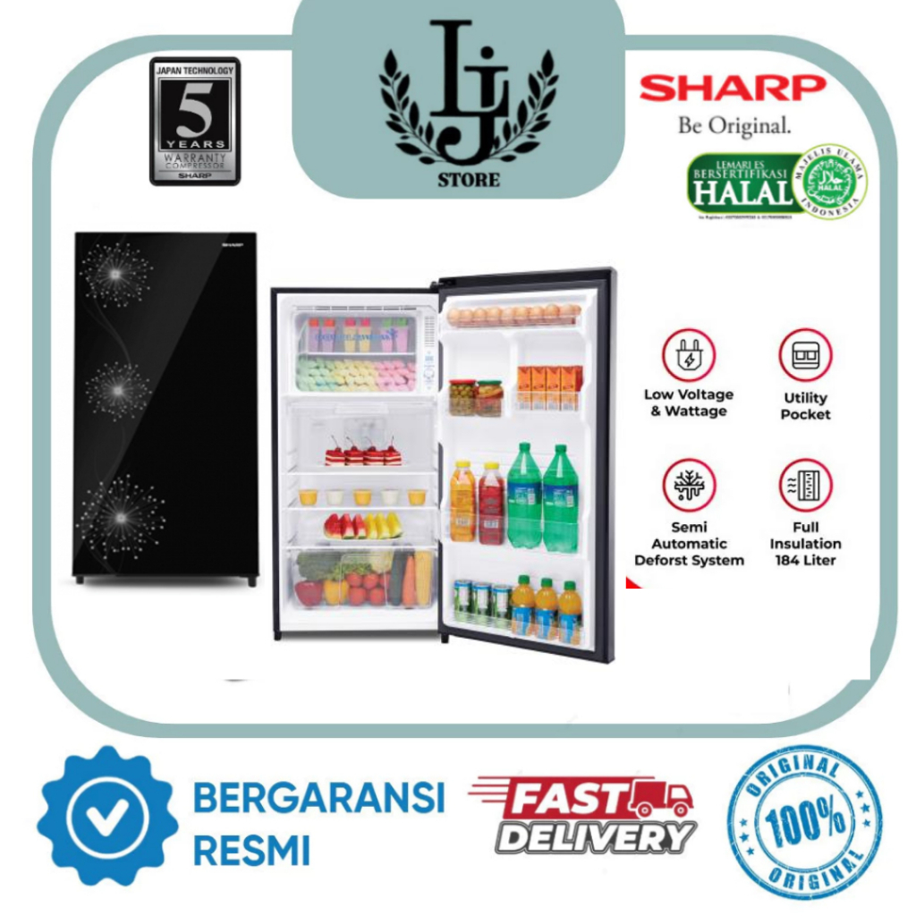 Jual Kulkas Sharp 1 Pintu Double freezer SJ-X197W-DW Kulkas 1 Pintu ...