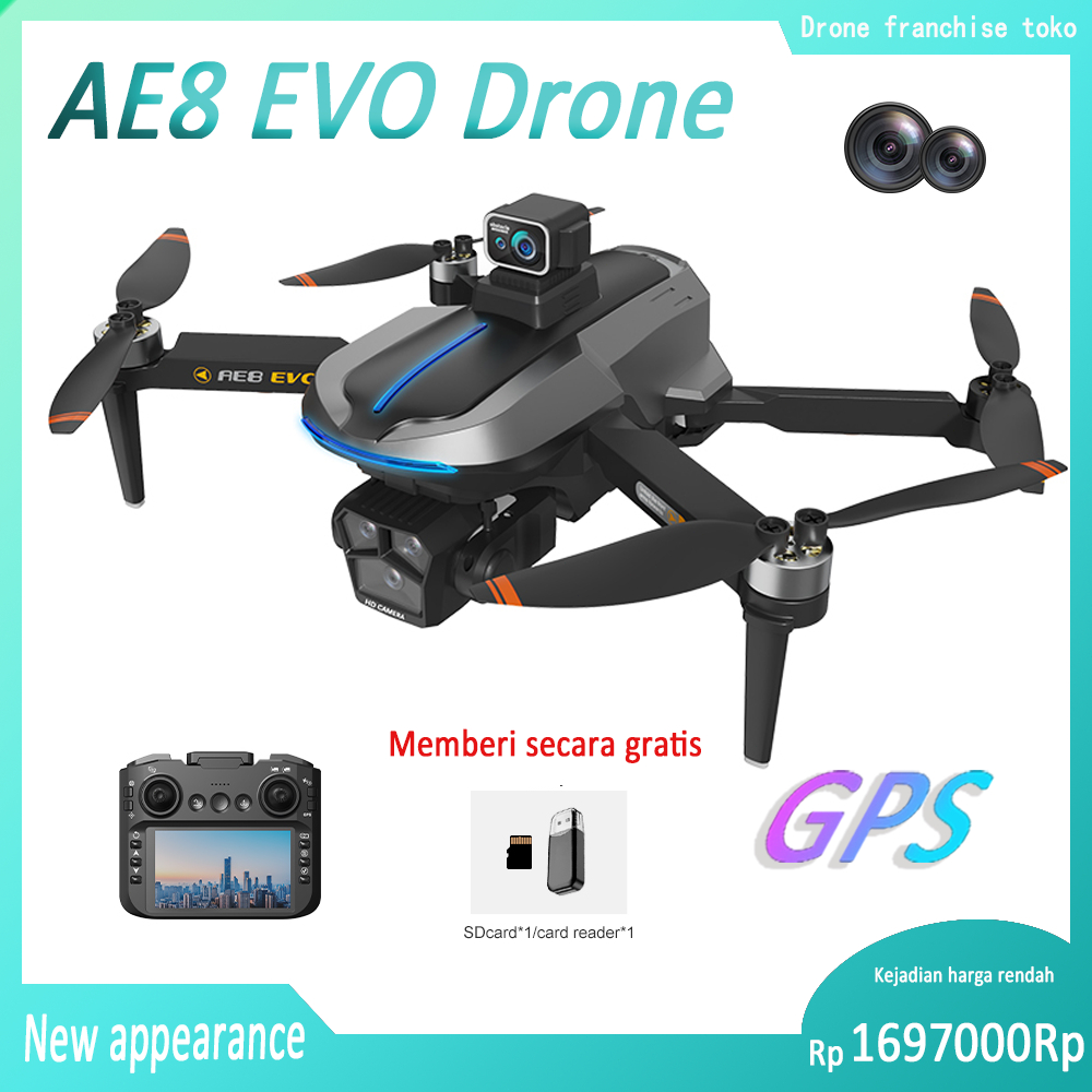 Jual Drone pemosisian GPS AE8 EVO, jarak kendali jarak jauh ultra ...