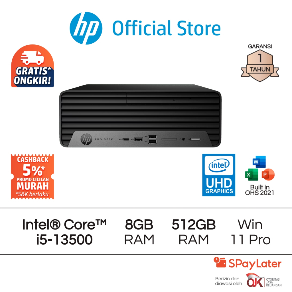 Jual Desktop PC HP Pro Small Form Factor 400 G9 Intel Core i5 UHD 8GB ...