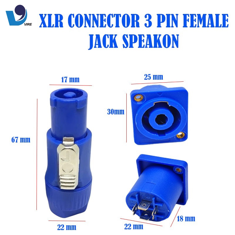 Jual Vire jack spikon kancing SPICON DUDUK + biru socket spicon 1 set ...