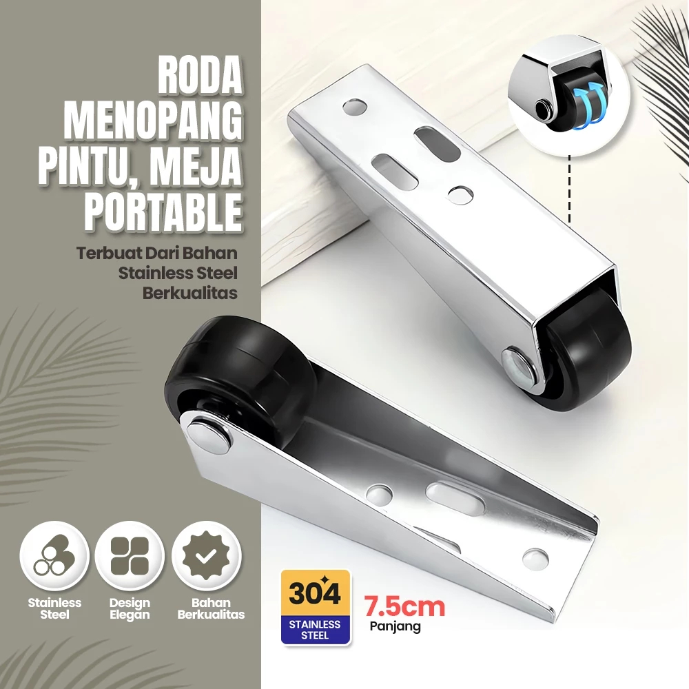 Jual Roda Penopang Penahan Bawah Pintu Meja Portable Roller Sliding ...