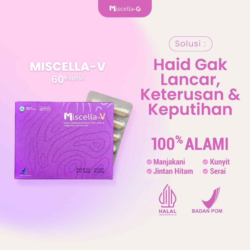 Jual Miscella-V BPOM | Manjakani Kapsul - Pelancar Haid - obat ...