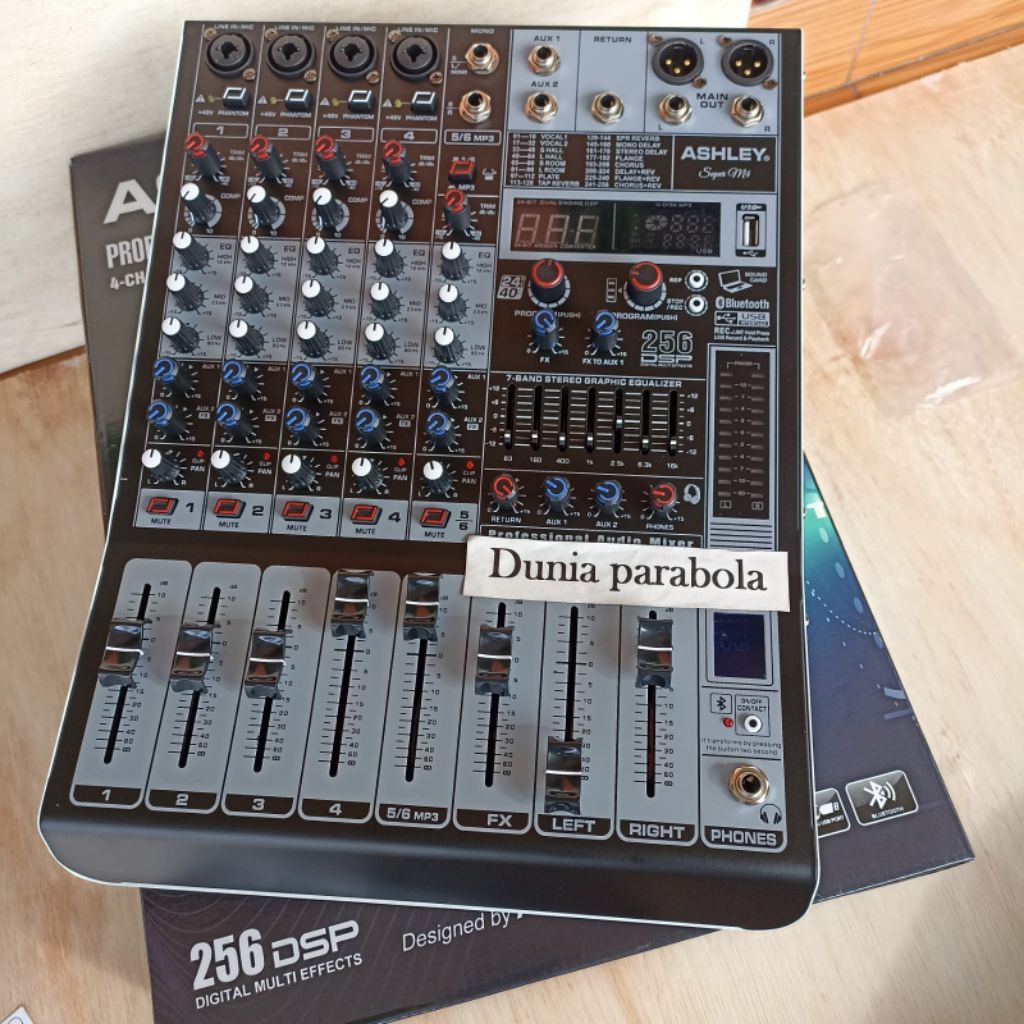 Jual MIXER ASHLEY 4 CHANNEL SUPER M4 + COMPRESSOR 256DSP 4 ch mono plus stereo L/R | Shopee ...