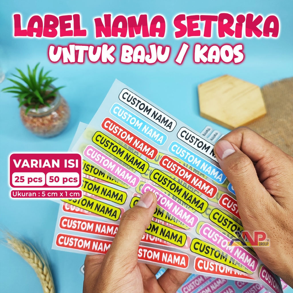 Jual ANP88 Stiker Kain Label Nama Baju Anak Sekolah Pesantren Asrama ...