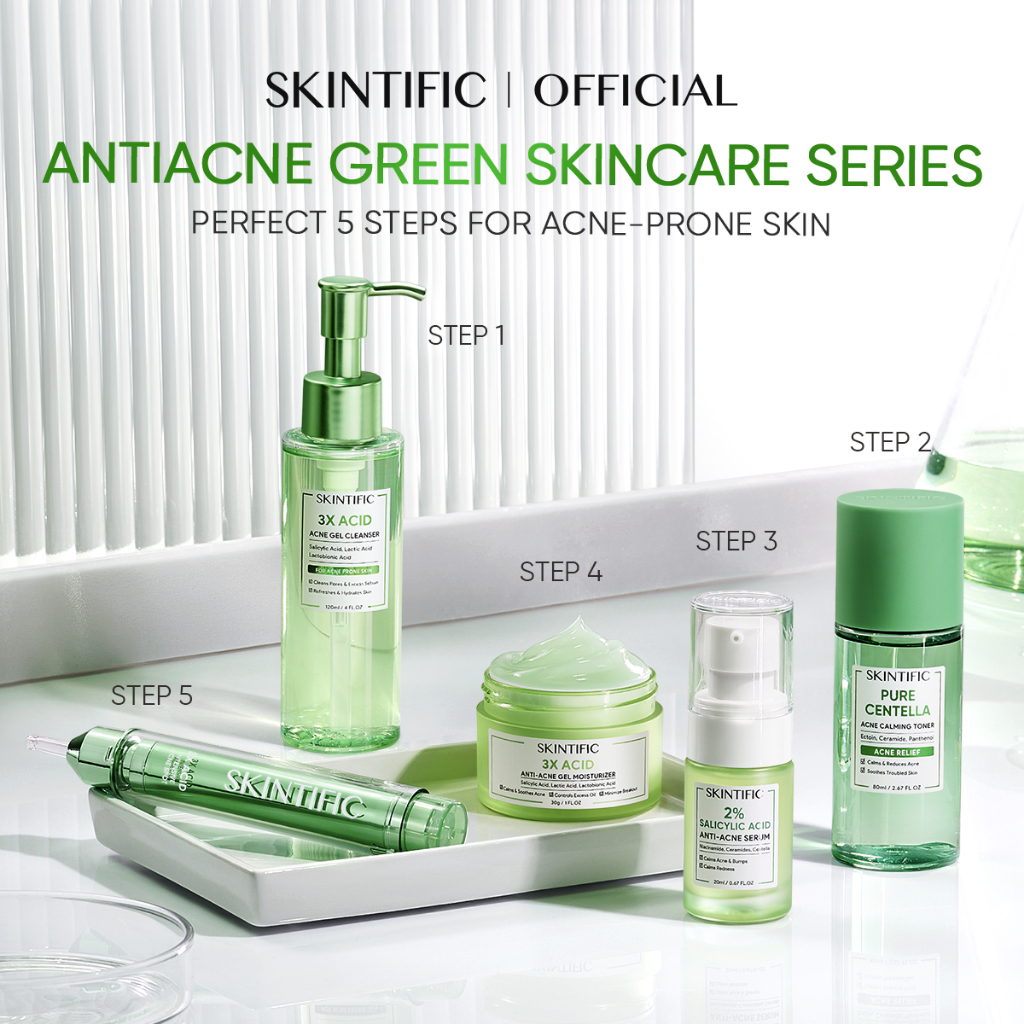 Jual SKINTIFIC - Green Series Anti Acne Set | 5-in-1 Bundle Merawat ...