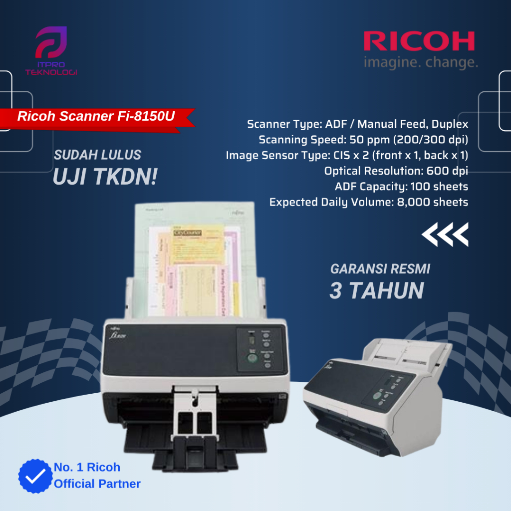 Jual Scanner Fujitsu / Ricoh Fi-8150 / Fi8150 / fi 8150 | Shopee Indonesia