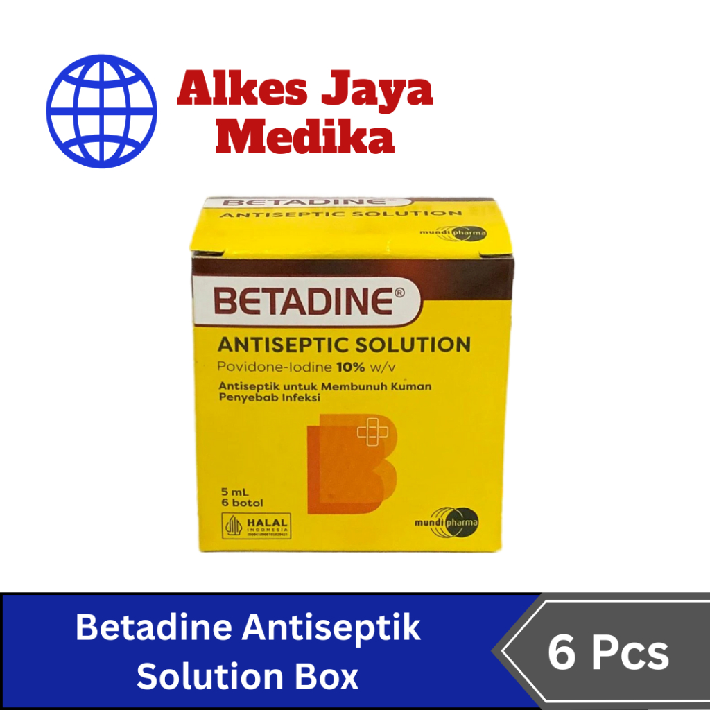 Jual Betadine Antiseptic 5ml Box Isi 6 Botol - Obat Luka | Shopee Indonesia