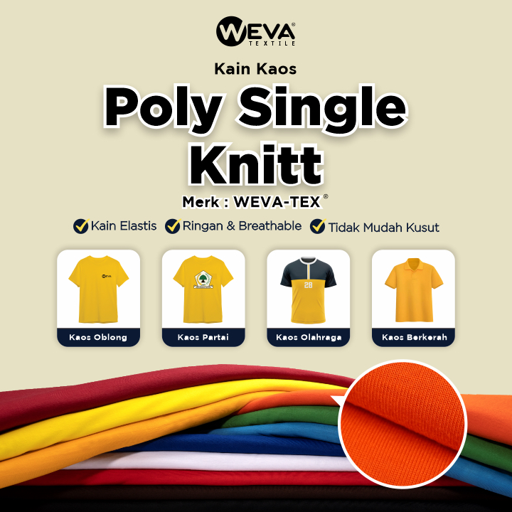 Jual Bahan Kain Kaos POLY SINGLE KNITT PE Single SK20 Weva Textile ...