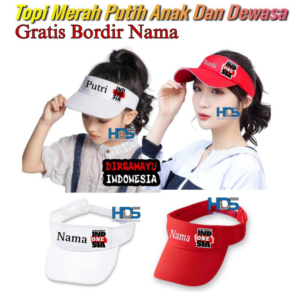 Jual Topi Anak Dan Dewasa Merah putih 17 Agustus | Shopee Indonesia