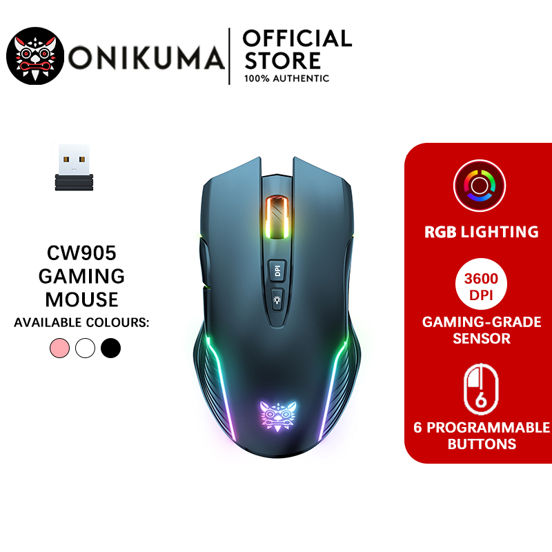 Jual ONIKUMA CW905 Black Wireless 2.4G Office Mouse RGB Lights ...